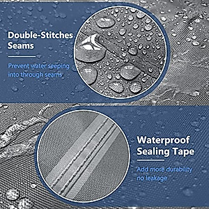 Patio Furniture Covers 4 Piece Set, Heavy Duty Waterproof Outdoor Furniture Cover, Windproof Patio Cover for Rattan Wicker Outdoor Furniture, with Buckle Strap, Grey