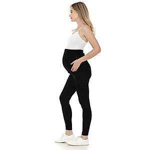 Leggings Depot Women's Maternity Jeans Pregnancy Denim Jeggings (Full Length, Black, X-Large)