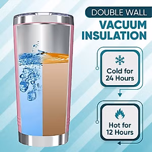 shop4ever Seester Definition Insulated Tumbler 20 oz. with Lid, Stainless Steel Cups Travel Coffee Mug Funny Gift for Sister Best Friend (Light Pink)