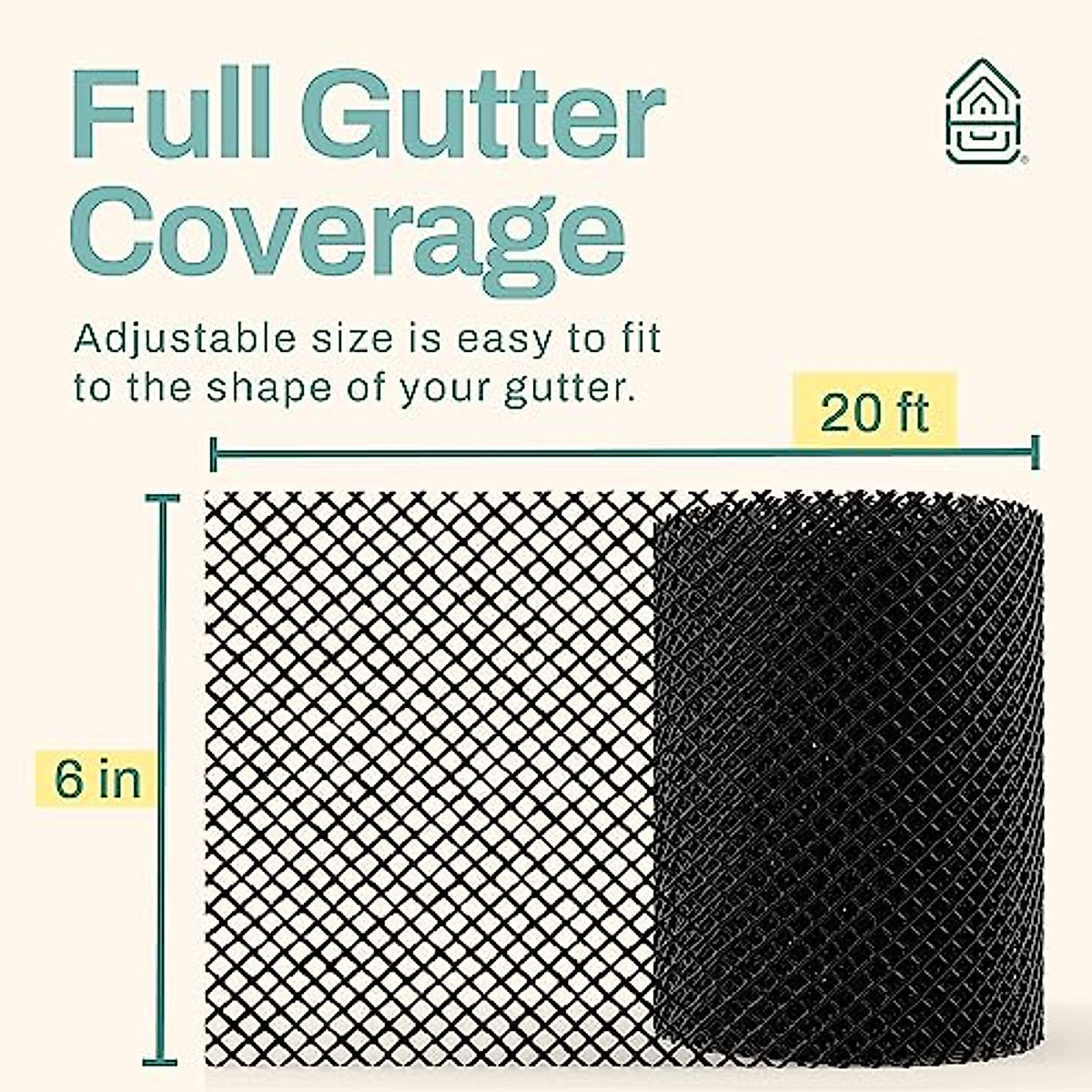 Home Intuition 2-Pack Leader and Gutter Guard from Leaves, Twigs, Branches Plastic Mesh Guards Leaf Protector 6" inch Wide 40' Feet Long Total