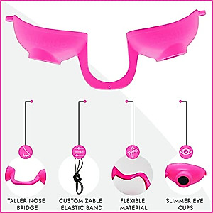 Super Sunnies Flex Flexible UV Eye Protection, FDA Compliant Individual Tanning Bed Goggles Eyeshields, Glasses, With a Clear Case/Box (Pink)