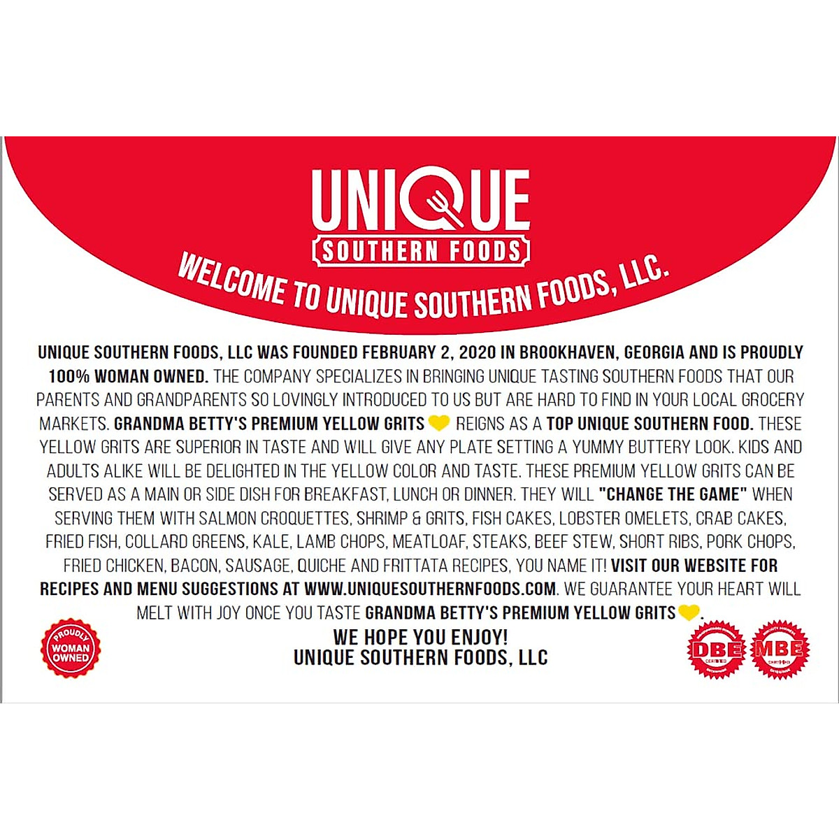 Grandma Betty's Premium Yellow Grits