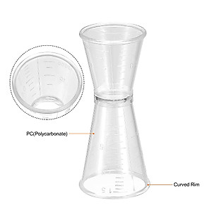 uxcell Measuring Cup 40ml/20ml PC Plastic Double Head Beaker Clear for Lab Kitchen Liquids 6Pcs