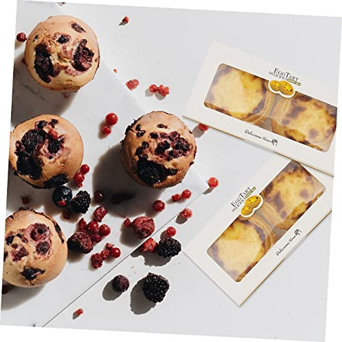 MUSISALY 25pcs Boxes Window Egg Tart Box Mini Cake Boxes Mini Muffins Window Box Bracket Gift Boxes with Lids for Presents Individual Cake Carrier Egg Tart Gift Packaging Box Cupcake Box