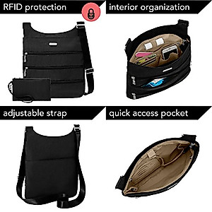 Baggallini Big Zipper Travel Crossbody Bag, Black, One Size