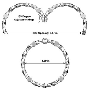 CHICTIE Chrome Shower Curtain Rings, Silver Rustproof Decorative Shower Hooks, Set of 12 Premium Metal Shower Rings Hangers HK5# Circle Ring Design