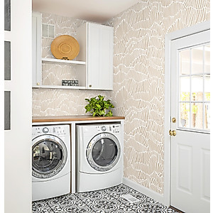 Guvana Beige Wallpaper Peel and Stick Wallpaper Boho Wallpaper Striped Contact Paper Modern Removable Wallpaper Adhesive Wallpaper for Bedroom Bathroom Contact Paper for Cabinets Decor 17.3"x78.7"