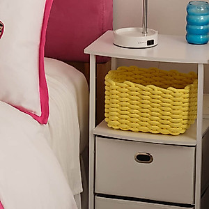 Dormify Small Chunky Knit Basket Yellow | Compact & Lightweight Storage | Durable Basket | Knitted Design | Versatile Storage Solution | Dorm & Bedroom Essential