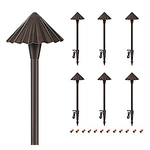 CLOUDY BAY 3000K/4000K/5000K Selectable LED Landscape Pathway Light for Yard Patio,5W 12V~15V AC/DC Low Voltage Path Lighting, Waterproof,6 Pack