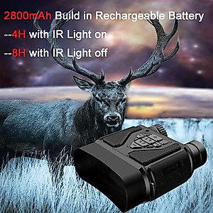 Night Vision Goggles Night Vision Binoculars for Total Darkness,Digital Infrared Night Vision with 3'' Large Viewing Screen and 64GB SD Card for Observing and Recording (Black)