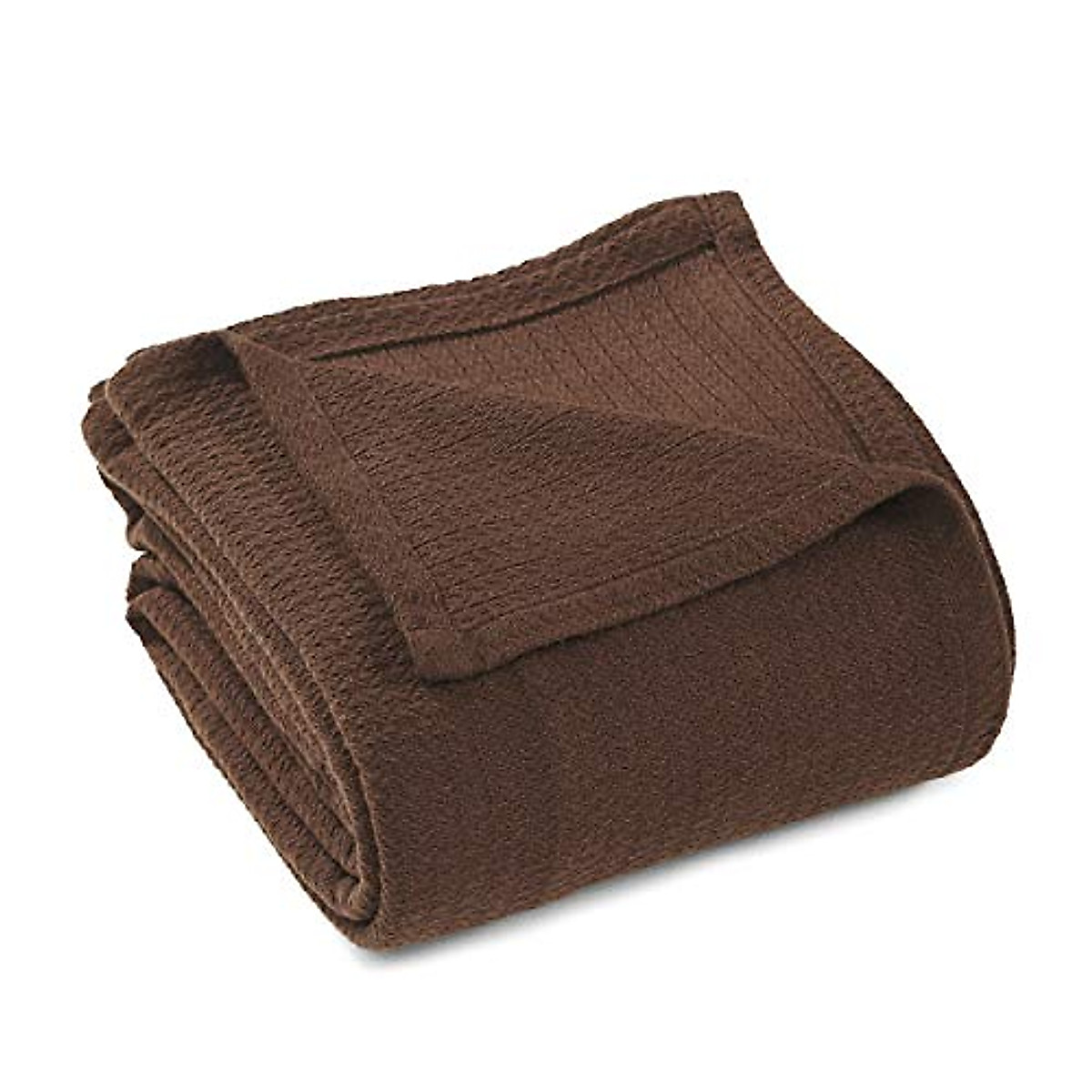 SUPERIOR Cotton Waffle Throw Blanket, Lightweight Breathable Bedding, for Travel, Dorm, Apartment, or Home, Machine Washable, Ultra Soft and Cozy, All-Season Covering, Throw, Chocolate