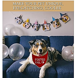 JXGZSO 1 Piece Adoption Rescue Dog Foster Fail Dog Bandana Dog Dog Lovers Bandana (Foster Fail D)