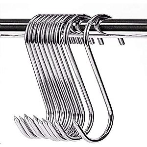jeoyswe Meat Hook (4inch 4mm) Smoker Hooks Stainless Steel 304, Meat Hooks Processing for Sausage, Beef ,Bacon, Poultry, Deer, Moose