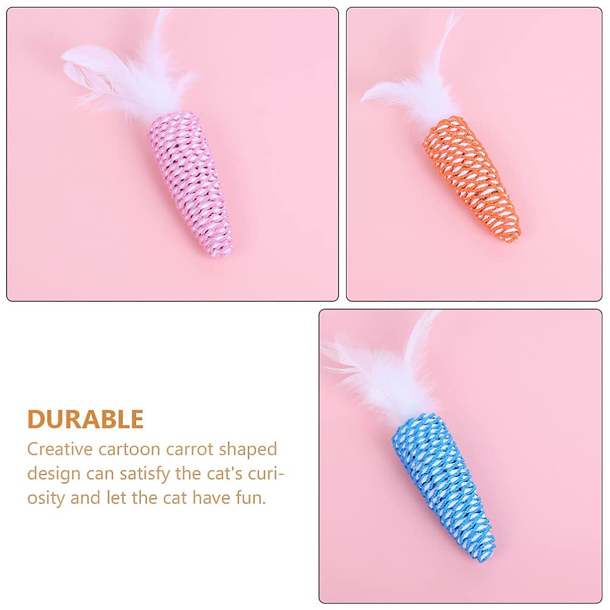 balacoo 4pcs Cat Carrot Toy Cat Dental Chew Ball Braided Dog Rope Toys Cat Chew Toy Catnip Toys Cat Toys Dog Chew Toys for Small Dogs Wand Kitten Toys The Cat Indoor Cat Artificial