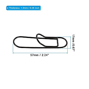 PATIKIL 2" Metal Pen Clip, 5 Pack Pen Holder Clip Pencil Clip Pen Clip Holder Pen Holder for Notebook Clipboard Book Journal, Black