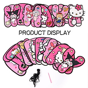 Cartoon Birthday Banner Cute Anime Happy Birthday Banners Kawaii Birthday Party Decorations for Kids Girls Boys Teens Birthday Backdrop Party Supplies