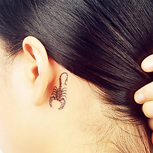 COKOHAPPY 5 Sheets Temporary Tattoo 3D Scorpion for Women Men Lower Back Shoulder Neck Arm