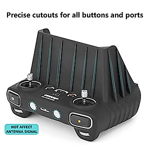 Silicone Protective Cover Case with Sunshade Sun Hood for DJI Mini 3 Pro RC Remote Controller Accessories Skin Case (Black)