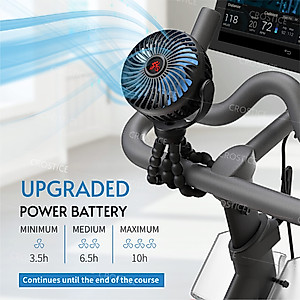 Crostice Fan for Peloton, Fan for Peloton Bike & Bike+, Upgraded Battery Fan with Flexible Tripod, 360°Rotation USB Fan Adjustable 3 Speed, Accessories for Peloton, Fan for Bike & Treadmill