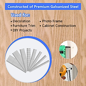 18 Gauge Brad Nails 8 Sizes (2",1-3/4",1-1/2",1-1/4",1",3/4",5/8",2/5") Galvanized 18 GA Nail Gun Nails Assorted and Small Finishing Nails for Pneumatic, Electric Brad Nailer (1600)