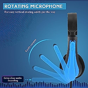 Xuhal 30 Pack Classroom Headphones Bulk, Wired Headsets with Microphone Adjustable Student Headphones with 3.5 mm Plug for School Library Computer Office Conference Chat Boys Girls Mobile Phone