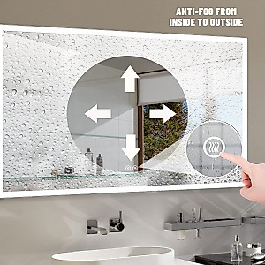 BHBL Lighted Bathroom Mirror 24 x 32 Inch Led Mirror for Bathroom,Bathroom Mirrors Wall Mounted with Anti-Fog,Dimmable,Vertical & Horizontal (CK010-2432-TS) Lighted Makeup Mirror