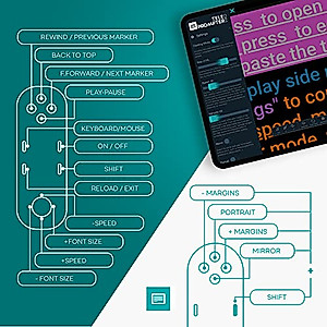 TELEPROMPTER PAD Bluetooth Remote Control for Teleprompter - Includes Teleprompter app for Apple, Android Windows & Mac - Wireless Controller for Beam Splitter Prompter or Live Streaming Equipment