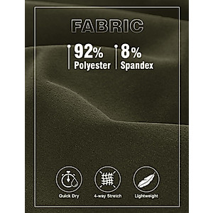 TBMPOY Men's 7" Hiking Running Shorts with Pockets Athletic Outdoor Sports Gym Workout Short Zipper Pockets ArmyGreen L