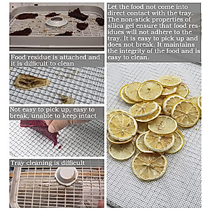 Kispog Dehydrator Sheets for NESCO FD-7SSD, 7 pcs/sets 12x11 inch Mesh Silicone Dehydrator sheets.