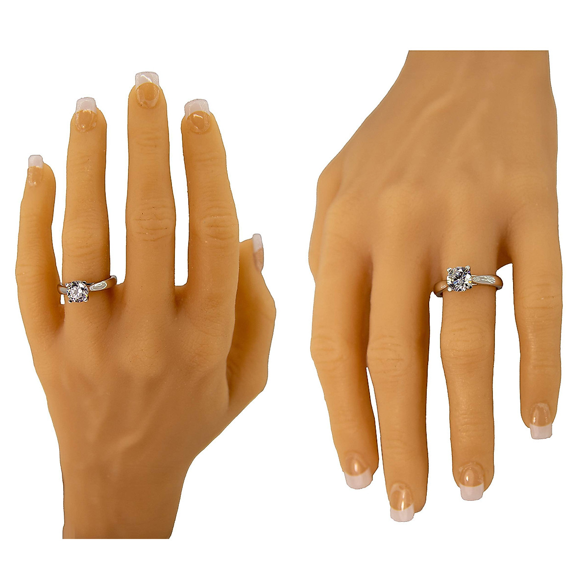 NANA Jewels 2.00ct Pure Brilliance Zirconia Engagement Ring Wedding Set Round Brilliant Cut Lucita Solitaire Silver Size 6