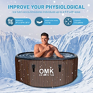 【Upgraded】 Cold Plunge Tub,Inflatable Ice Bath Tub for Athletes,Cold Bath Tub for Cold Water Therapy Recovery,Large 212 Gallon Ice Baths at Home or Outdoor-59 L x 32" W x 28" H