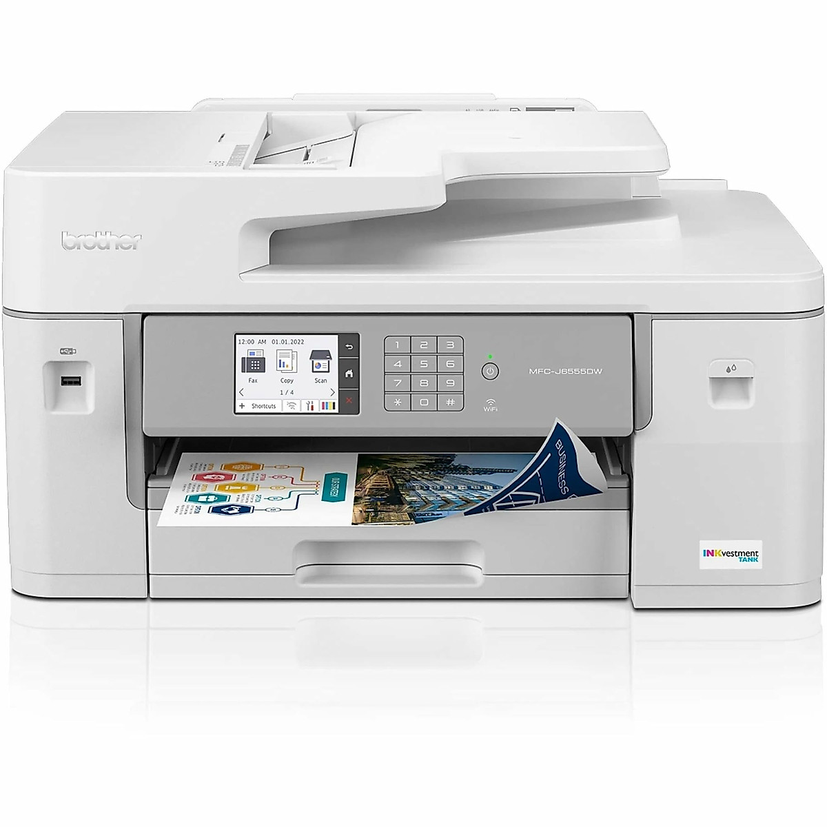 Brother MFC-J6555DW INKvestment Tank Color Inkjet All-In-One Printer with up to 1 Year of Ink In-box1 and 11” x 17” print, copy, scan, and fax capabilities