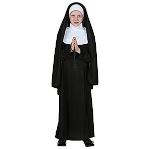 Kids Nun Costume; Catholic Sister robe for Girls Medium