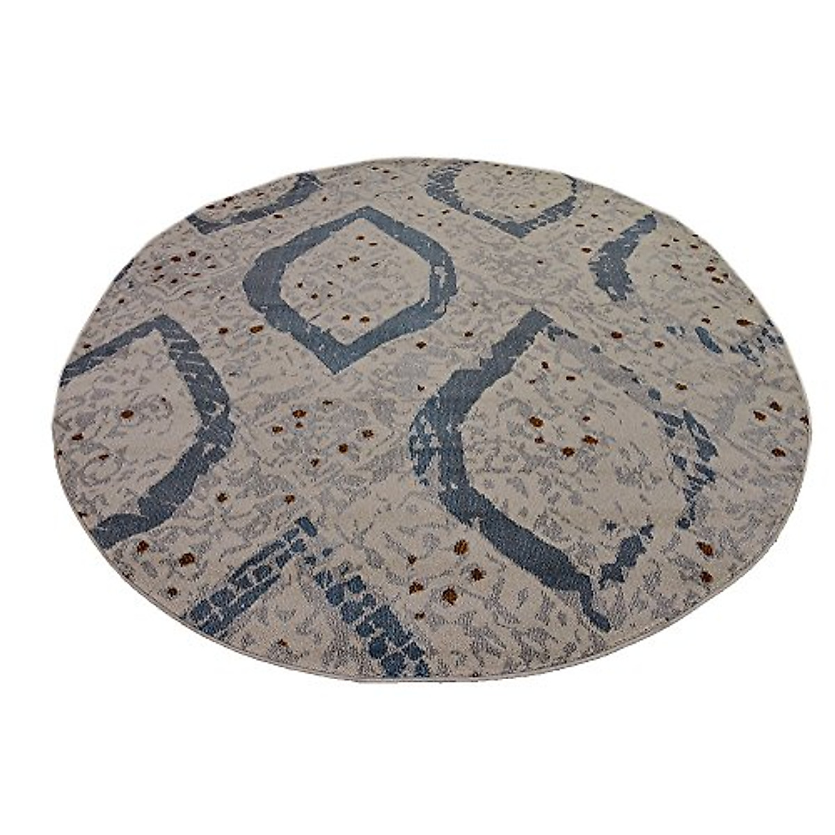 Unique Loom Estrella Collection Modern Abstract Cream Round Rug (8' 0 x 8' 0)