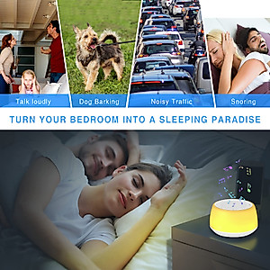 White Noise Sound Machine with Adjustable Night Light, Timer & Memory Features | Sleep Sound Machine with 16 Soothing Sleep Sounds for Babies & Adults | Sleep Therapy at Home & While Travelling