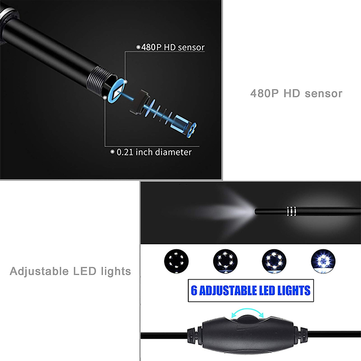3 in 1 Otoscope iPhone，Endoscope Camera Otoscope Ear Nose Mouth,for Android Devices, Windows & Mac