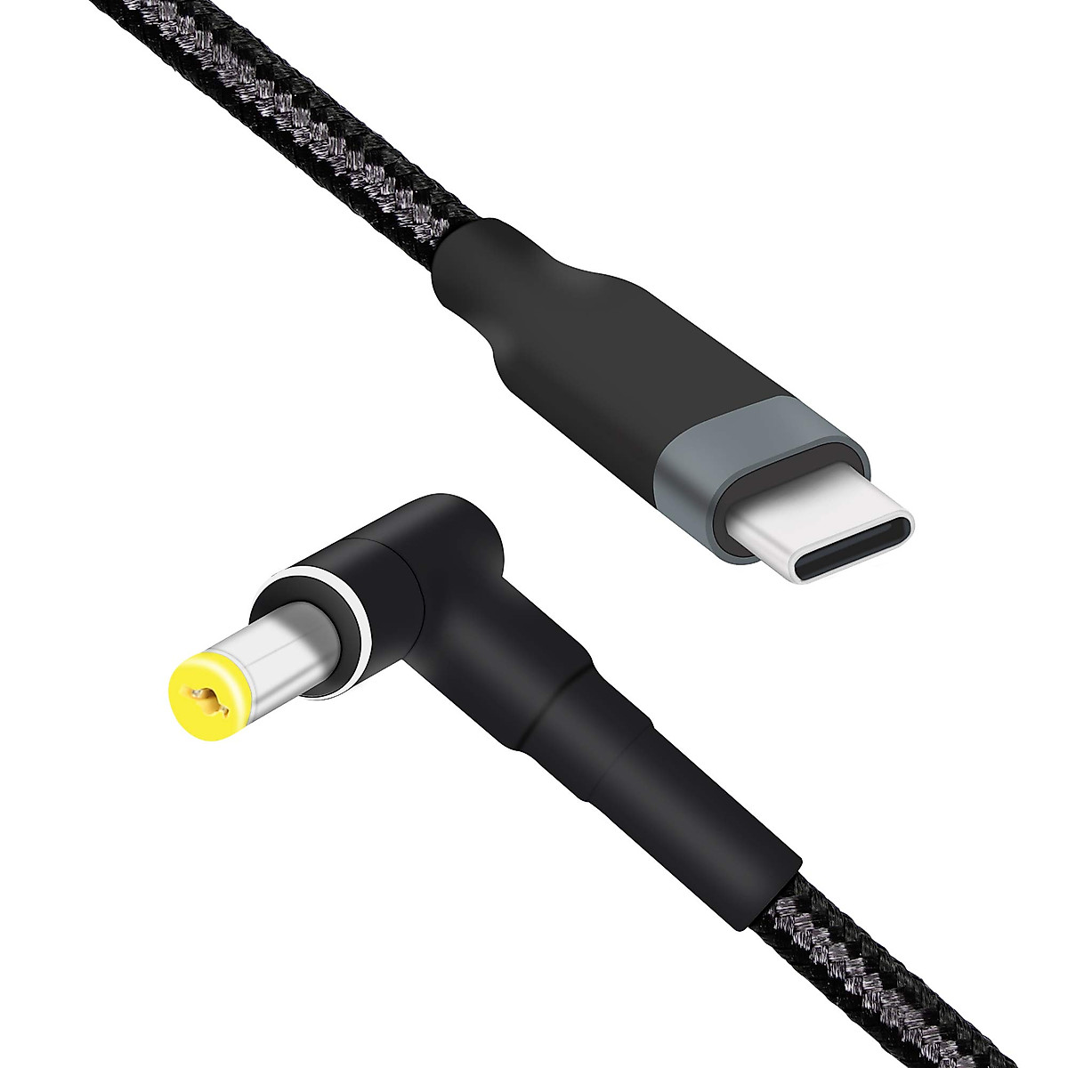 CERRXIAN 6.5ft 100W PD USB Type C Male Input to 90 Degree DC 5.5 x 2.5 mm Male Power Charging Cable for K55A K55N K501UX K53E Q550L G360 G450 G455(5525-100W)