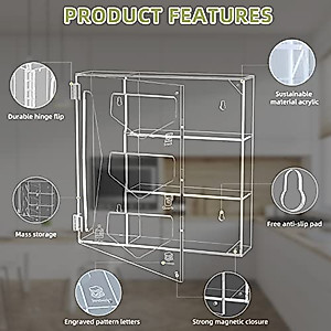 Food Bag Storage Organizer, KEPDTAI Ziplock Bag Organizer Holders Acrylic Kitchen Drawer Compatible with Ziploc, Solimo, Hefty, Glad, Gallon, Quart, Sandwich, Snack, Variety Size Bags (Clear)