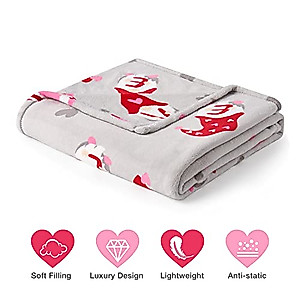 Cozy Bliss Gnome Throw Blanket with Hearts Mothers Day Birthday Gift Gnome Pattern Luxury Milky Plush, Ultra Soft & Lightweight Textured Throw Blanket for Couch, Sofa Bed (Gnome Love, 50" x 60")