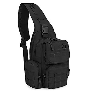 CamGo Tactical Sling Backpack Fly Fishing Tackle Bag Unisex MOLLE Casual Daypack for Fishing Hunting Hiking Travel