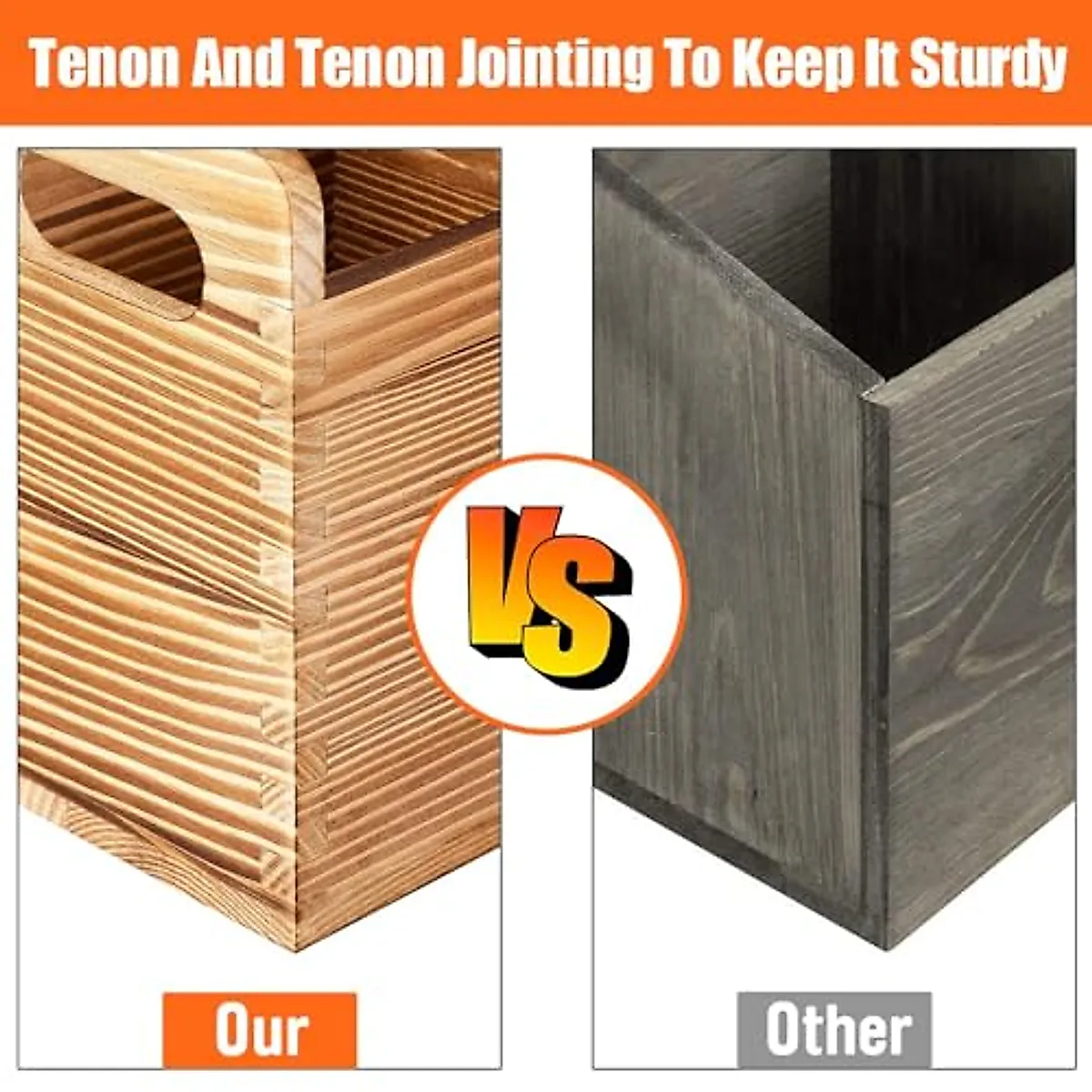 RedCall Utensil Holder,Wood Cooking Utensil Organizer,Large Farmhouse Utensil Holder for Counter top,Rustic Spoon Spatula Holder Kitchen Tools Storage Caddy Decor