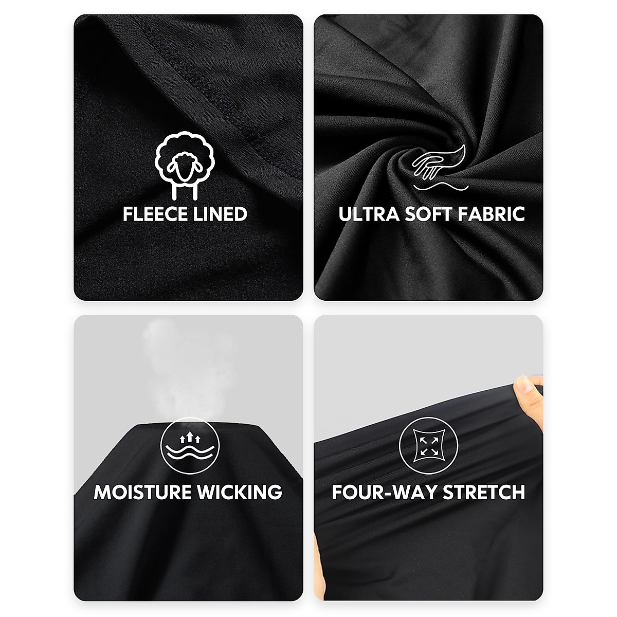 CL convallaria Long Underwear Mens Thermal Underwear Set Winter Hunting Gear Sport Long Johns for Men Base Layer Top and Bottom Midweight Black X-Large