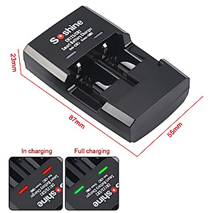 Soshine CR2 RCR123A Battery Charger for RCR123 16340 CR2 15270 LiFePO4 Battery 3V Rechargeable Batteries (Charger)