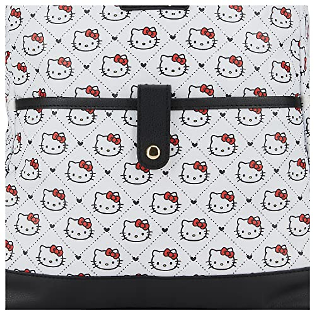 Fast Forward Hello Kitty Allover Leather Backpack - Girls, Boys, Teens, Adults - Officially Licensed Hello Kitty Faux Leather 14 Inch Backpack (White)