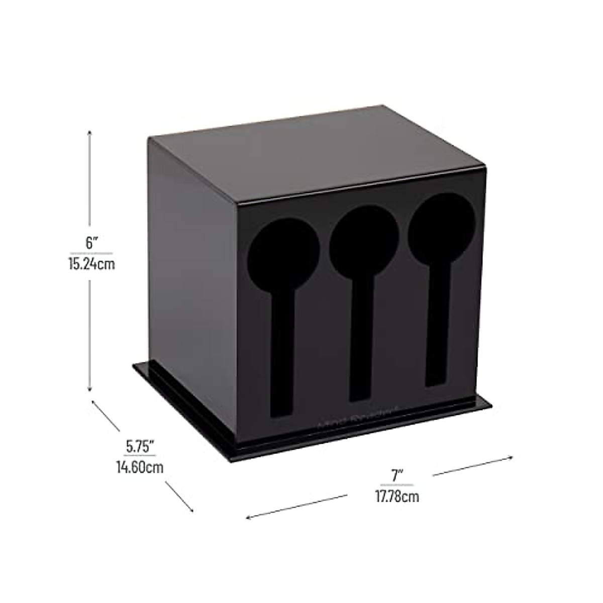 Mind Reader Foundation Collection, 3-Compartment Utensil Dispenser, 24pc. Capacity per Compartment, Cutlery Storage, Countertop Organizer, Kitchen and Breakroom, Black