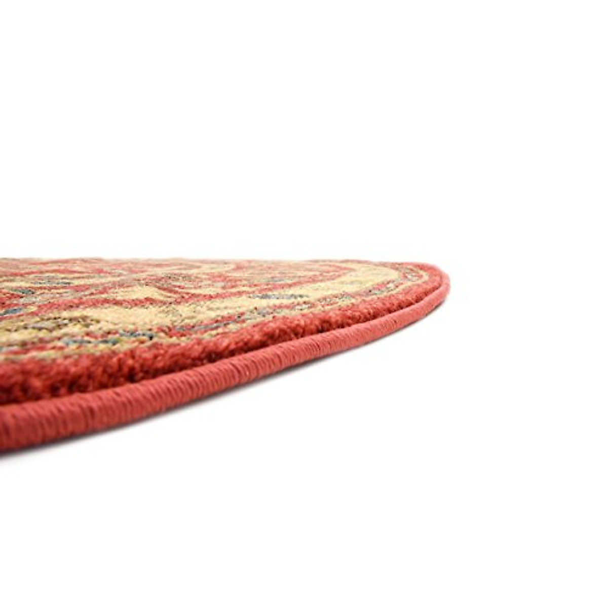 Unique Loom Edinburgh Collection Classic Oriental Traditional French Cottage Inspired Intricate Design Area Rug, 6 ft x 6 ft, Red/Beige