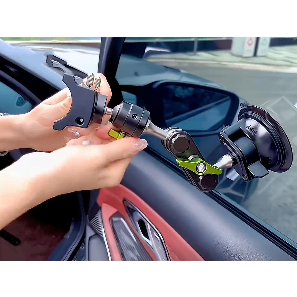 Universal Ball Head Arm for Phone Suction Cup Phone Holder 360° Rotating Car Phone Holder Mount for Car Dashboard Windshield Vehicle Sunroof Compatible with iPhone & Samsung and Other Mobile Phones