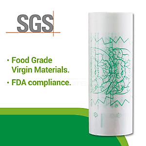 WIIGREEN 4 Rolls 12" x 17" HDPE Plastic Produce Roll Bags for Food Storage, Kitchen, Market, Grocery, 625 Bags/Roll