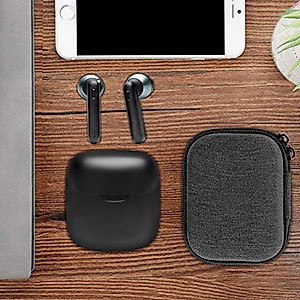 Geekria UltraShell Headphones Case Compatible with JBL Tune 220TWS True Wireless in-Ear Headphone Case, Replacement Hard Shell Travel Carrying Bag with Cable Storage (Grey)