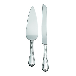 Vera Wang Wedgwood Grosgrain Silver Plate Cake Knife and Server Set